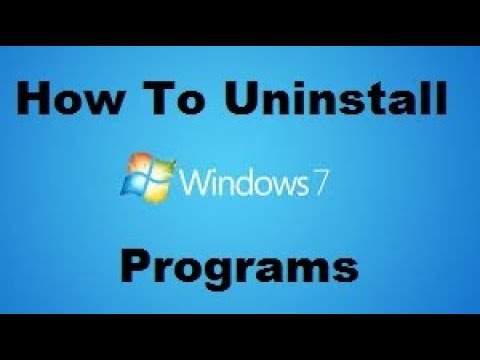 How to Uninstall Programs On windows 7