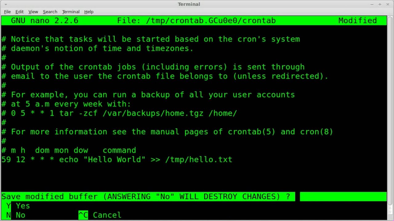 Crontab Basic Tutorial   BASH   Linux