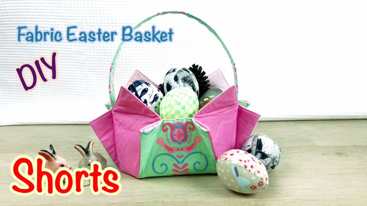 9 patch easter basket|Fabric Easter Basket tutorial|Easter Basket diy|patchwork quilt easter basket