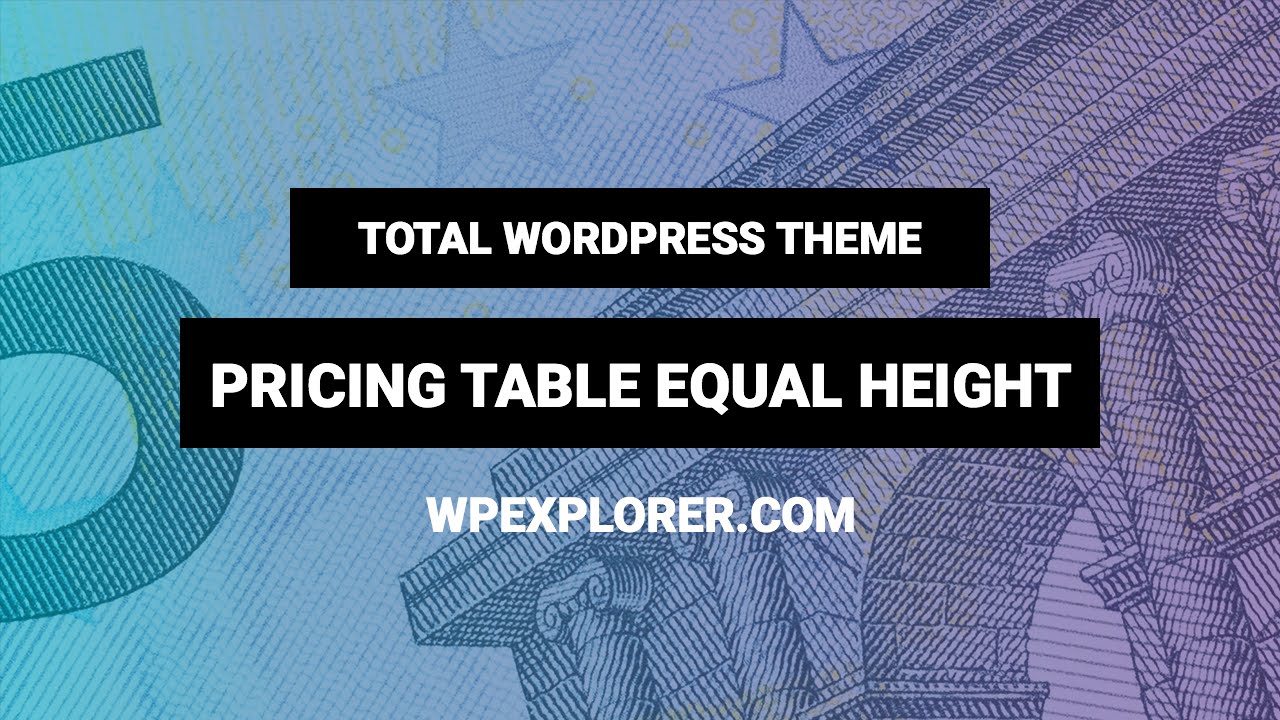 Equal Height Pricing Table - Total WordPress Theme