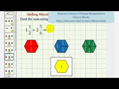Ex: Find the Sum of Two Mixed Numbers Using Pattern Blocks | Math Help ...