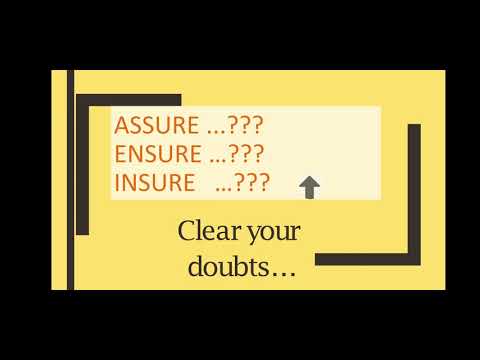 Assure | Ensure | Insure | Confusing Words .... || Difference AND Meaning.....