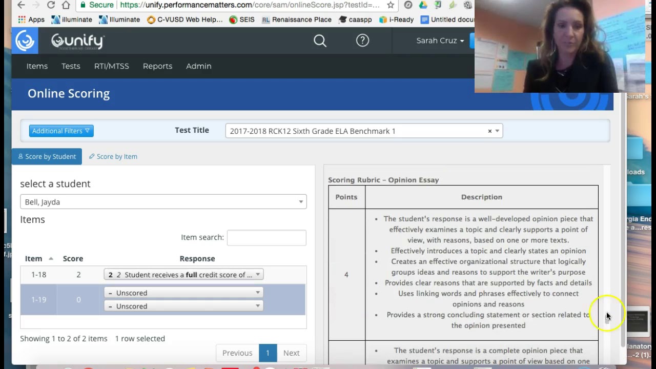 online rubric scoring