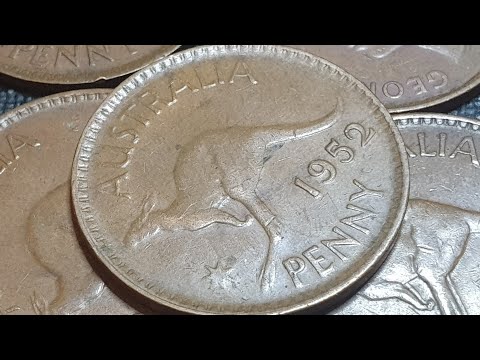 Australia 1952 Penny Values and Varieties
