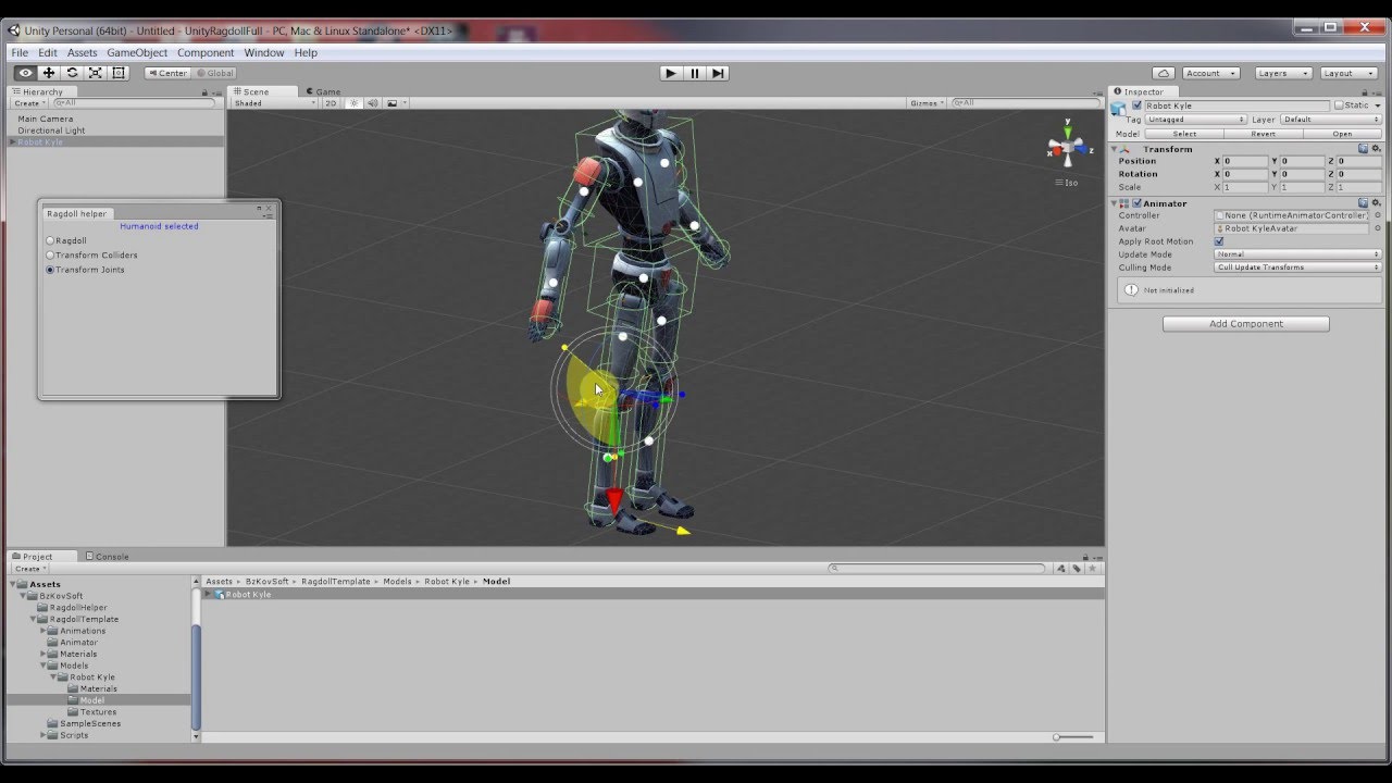 Unity. Ragdoll helper v1.1