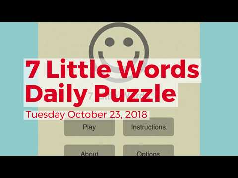7 Little Words Daily Puzzle October 23 2018