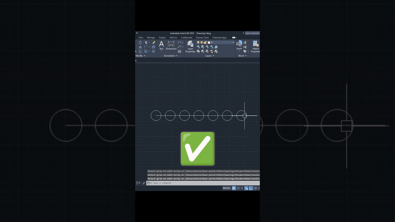 AutoCAD:-Rectangular Array #autocad #tutorial #engineer #architecture #design #engineering