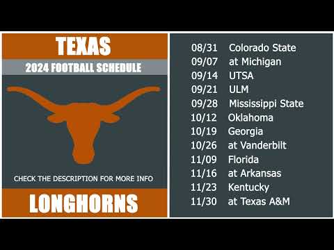 2024 Texas Longhorns Football Schedule