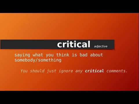 critical , Meaning of critical , Definition of critical , Pronunciation of critical
