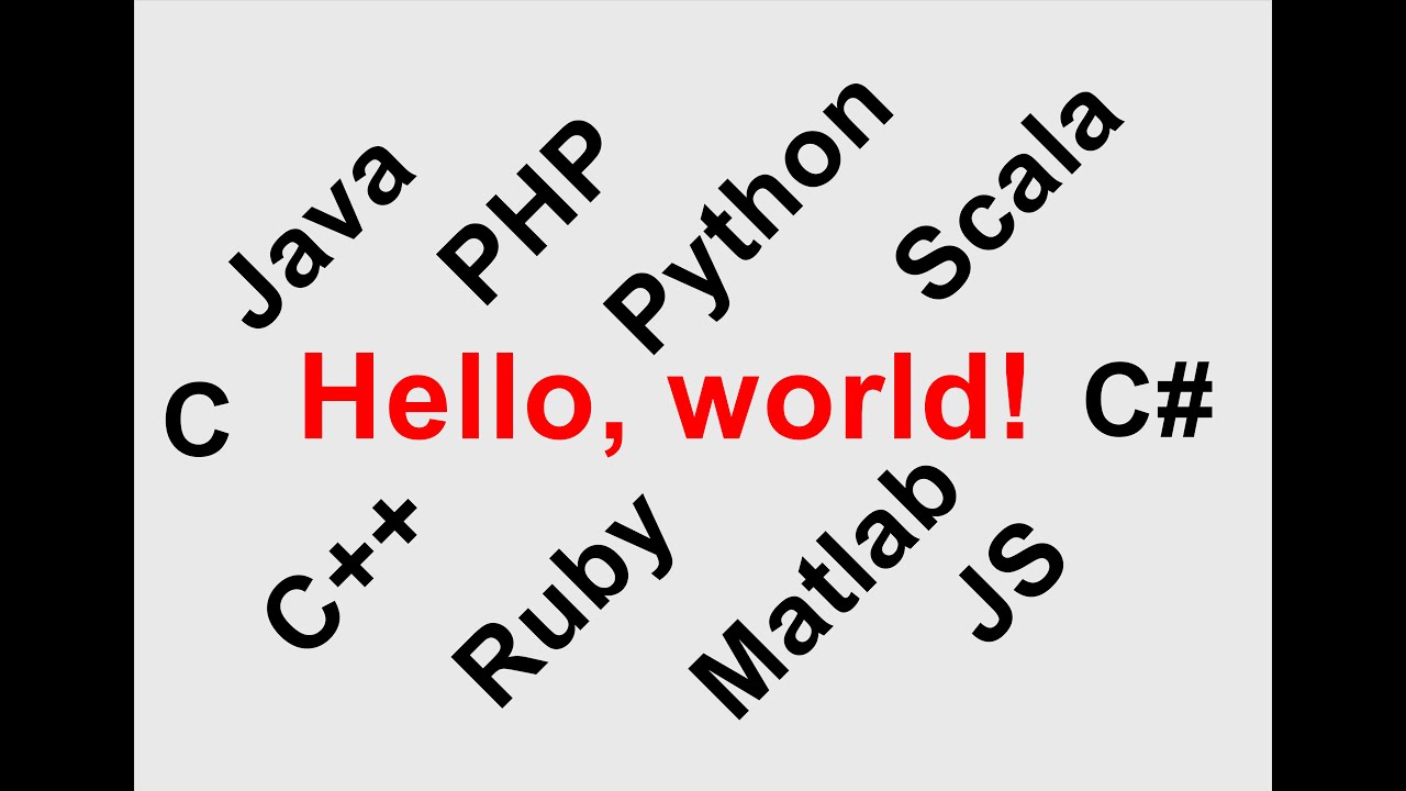 Hello world program in 10 different Languages