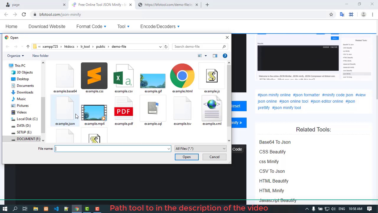 Free Online Tool JSON Minify