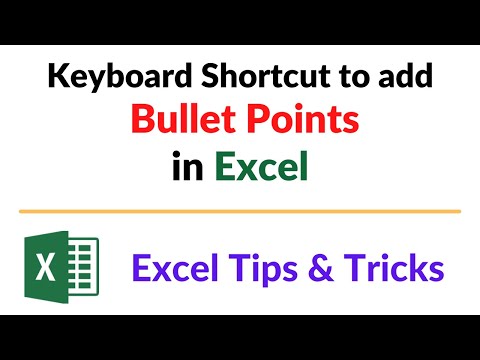 Keyboard Shortcut to add Bullet points in Excel