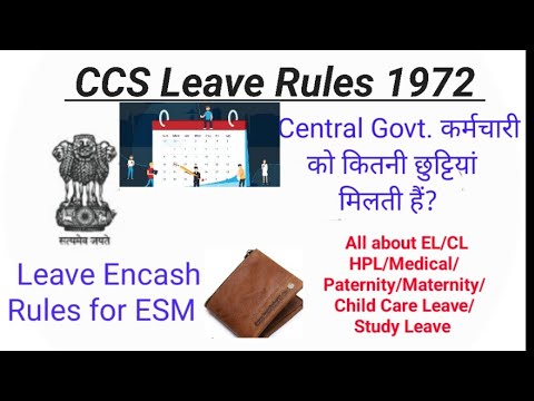 CCS Leave Rules 1972 I Types of Leave Applicable I Leave Encashment Rules for ESM