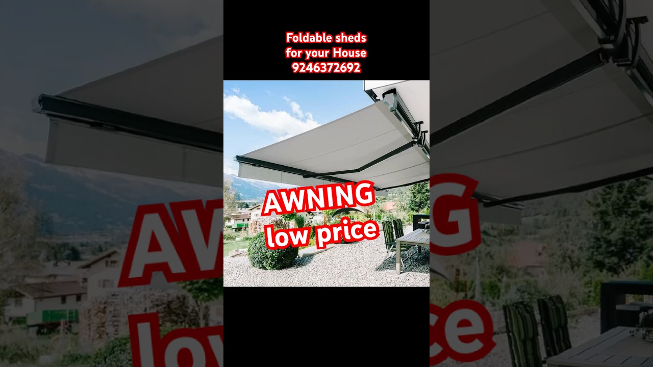 Abri de jardin pliable et rétractable pour votre maison. Appelez le 9246372692 #auvent #fournisse...