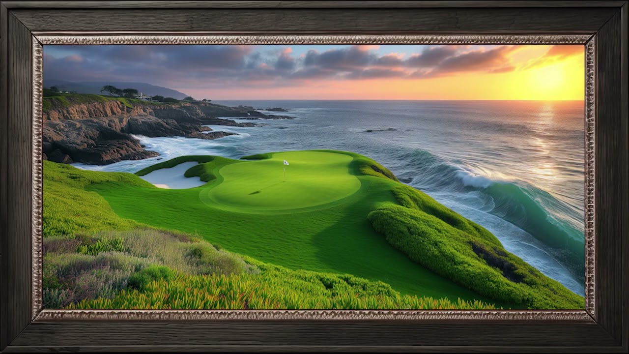 Frame Tv | Seaside Greens for Frame TV ⛳ | Coastal Golf Course Art with Relaxing Views