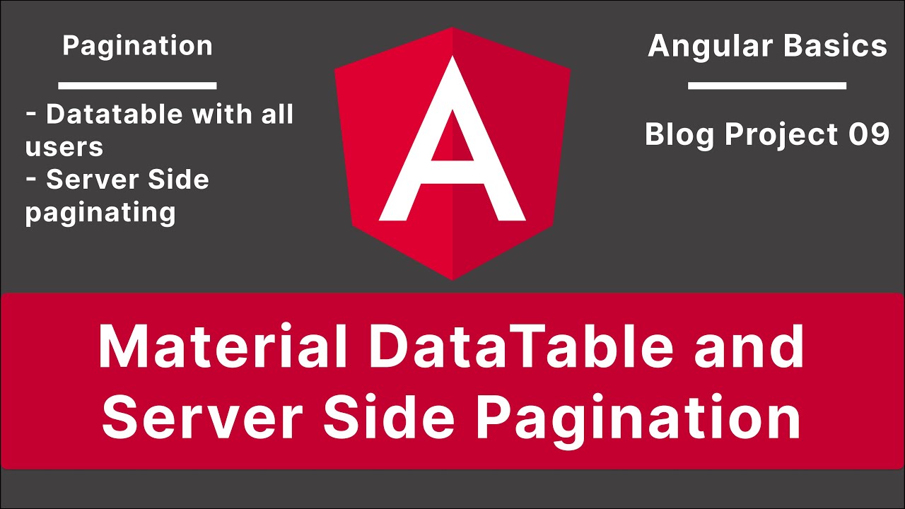Angular Material DataTable & Server Side Pagination | Blog Project V-09