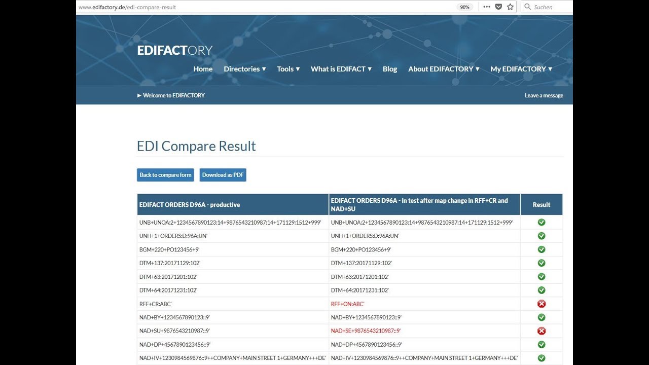 EDI Comparer