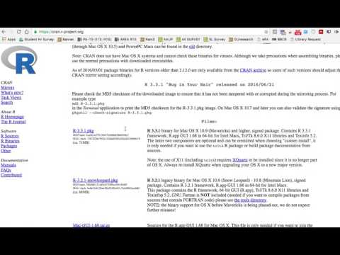 Geting R project statistical software Installers for Mac OS