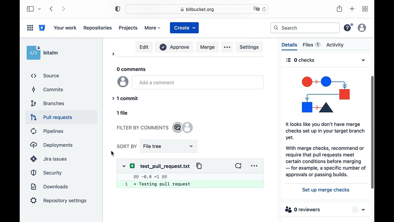 Atlassian BitBucket pull request demo