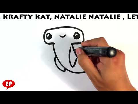 How to Draw a Hammerhead Shark - Cute - Easy Pictures to Draw