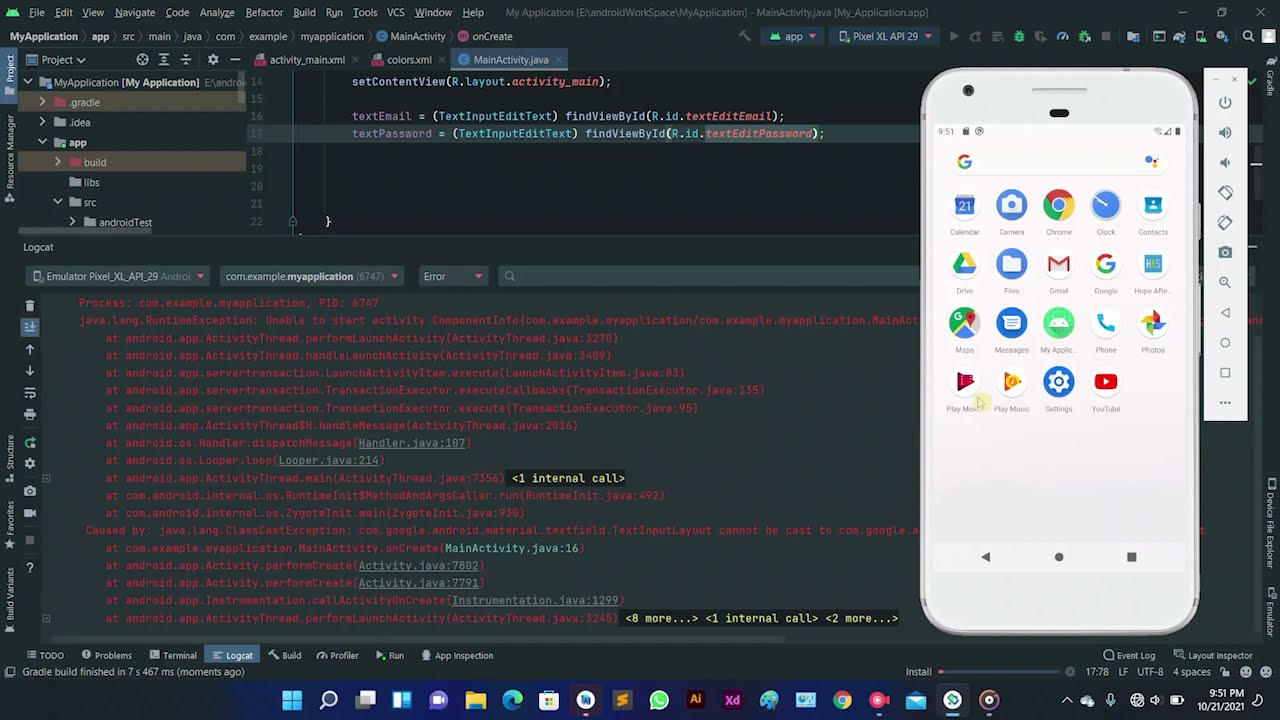 How to solve Android TextInputLayout Error in Java