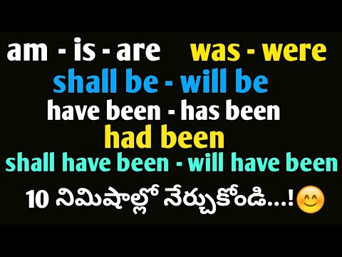 Spoken english through telugu | Be forms in telugu | am is are was were shall be will be