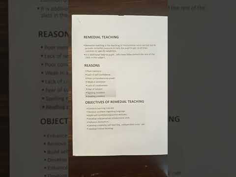 Remedial Teaching