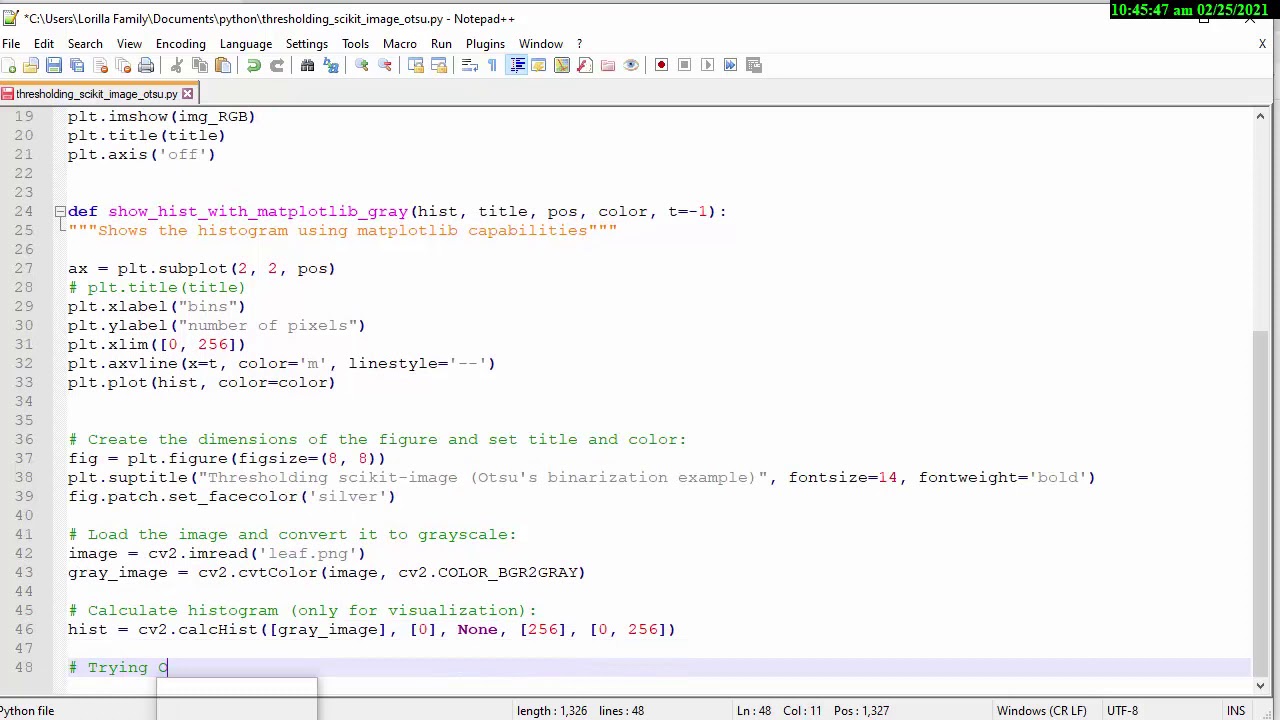 【PYTHON OPENCV】thresholding scikit image otsu