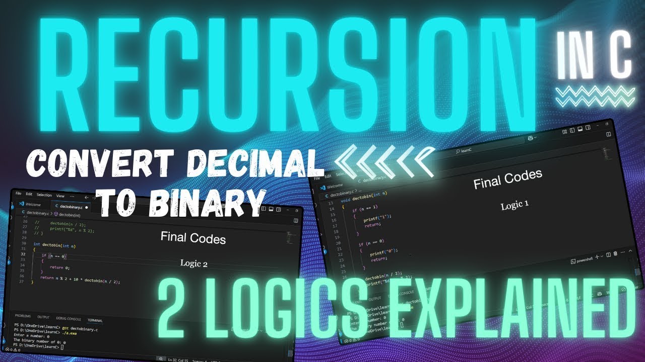 C Program To Convert Decimal To Binary Number using Recursion