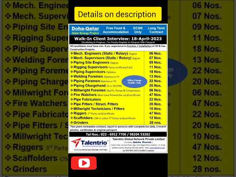 Qatar Energy Project jobs 2023 - Large recruitment #engineerjobs #siteengineer #weldingforman