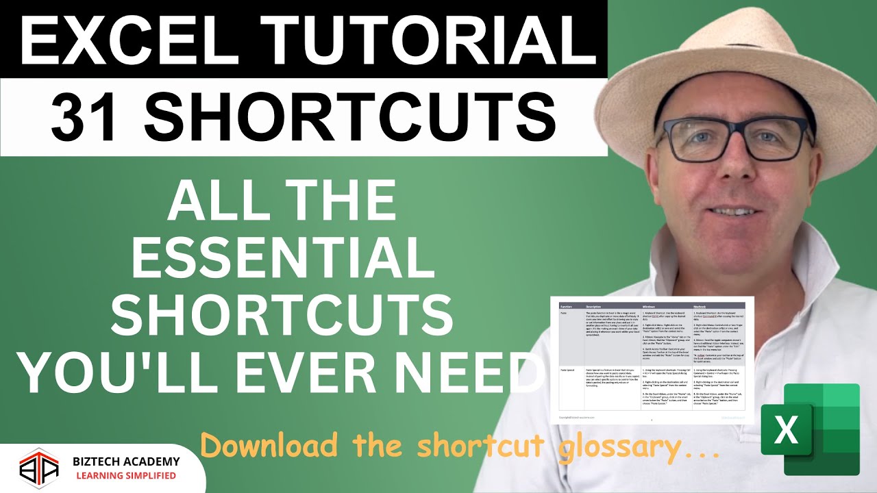 31 Essential Excel Shortcuts in one Tutorial
