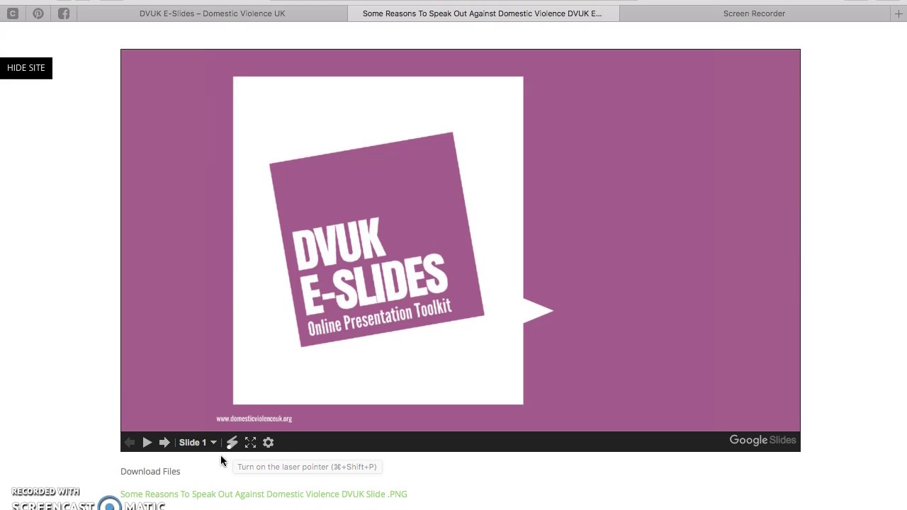 DVUK E Slides (Online Presentation Toolkit)