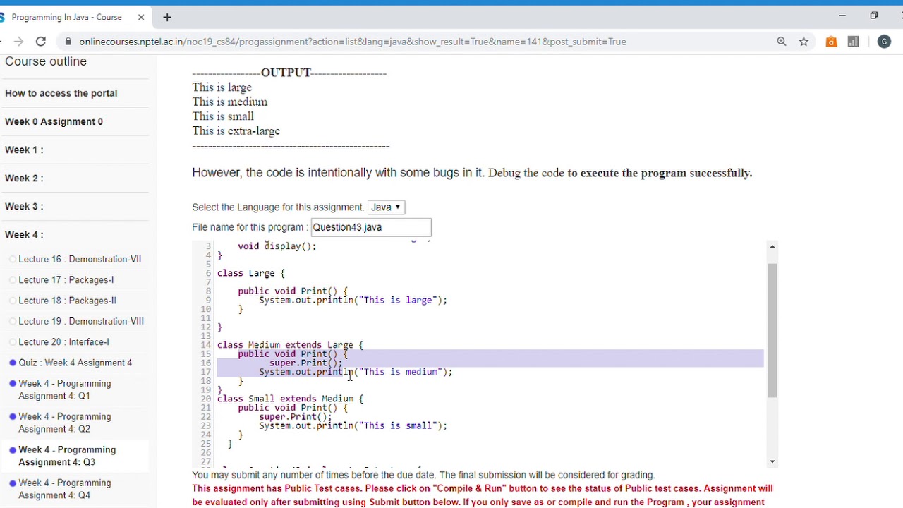 Programming In Java   2019   WEEK 4    Programming Assignment 4   Q3