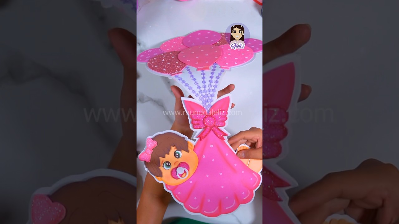 Ideas para manualidades en foami #139 😍 #foami #fomix #manualidades #babyshower #bebé #girl #baby