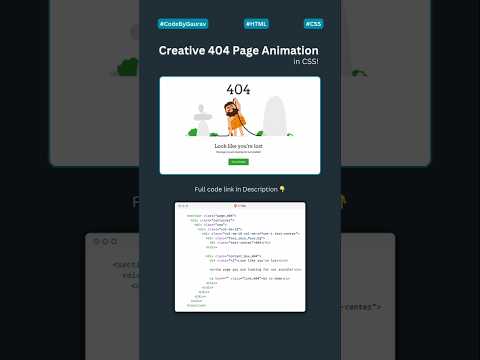 Stylish & Interactive 404 Page for Your Website! 🚀⛔#shorts #webdevelopment #coding #codebygaurav