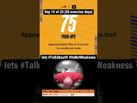 Day 12 - 75 pushups for mental health awareness. 666 of 2000 in 23 days.