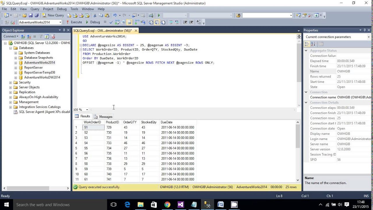 Offset- Fetch option in SQL query