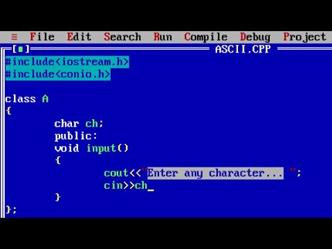 Learn C program to print ASCII value of any character using classes | print ASCII value of ...