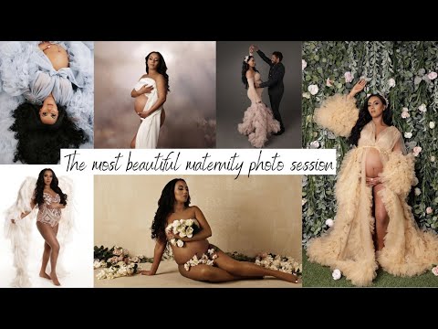Stunning mama behind the scenes maternity photo session in studio