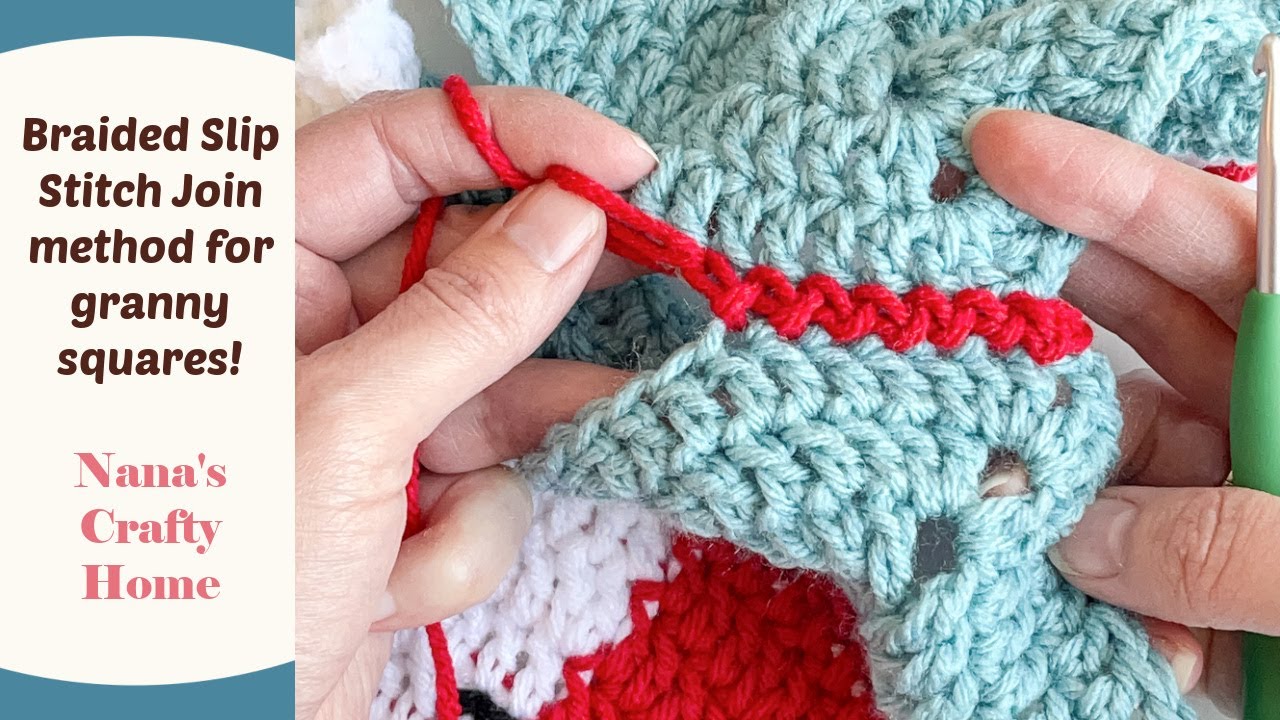 Braided Slip Stitch Join Crochet Join for Granny Square Method!
