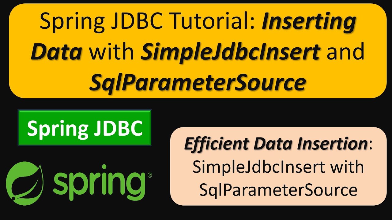 Spring JDBC Tutorial: Inserting Data with SimpleJdbcInsert and SqlParameterSource