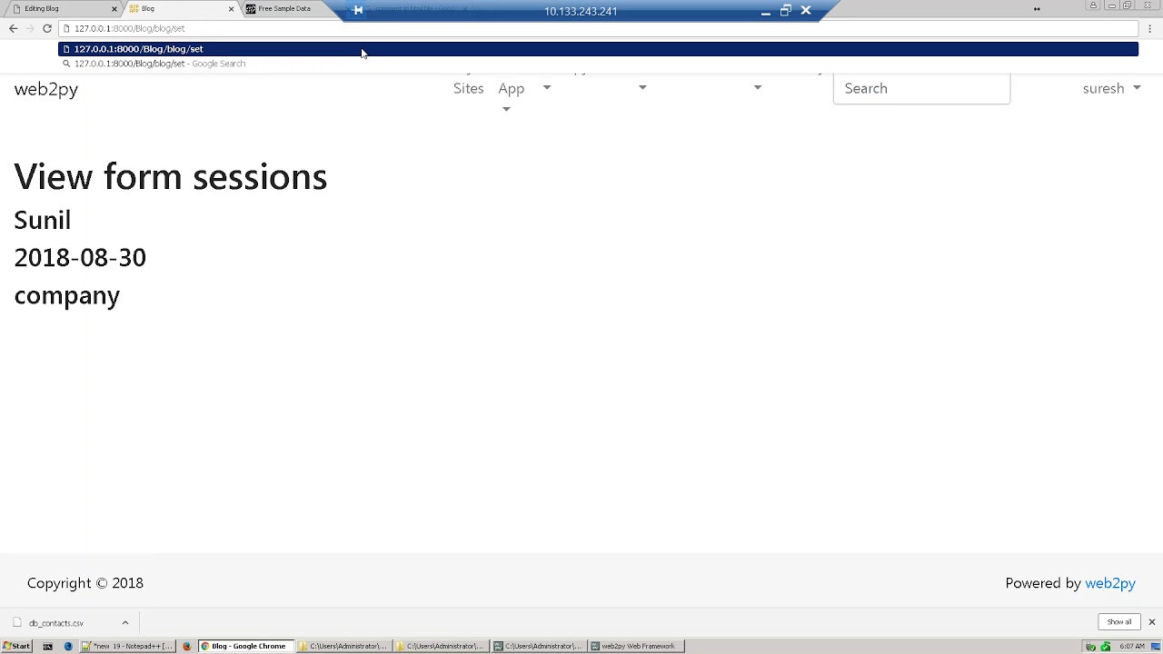 Web development using web2py and python part 24
