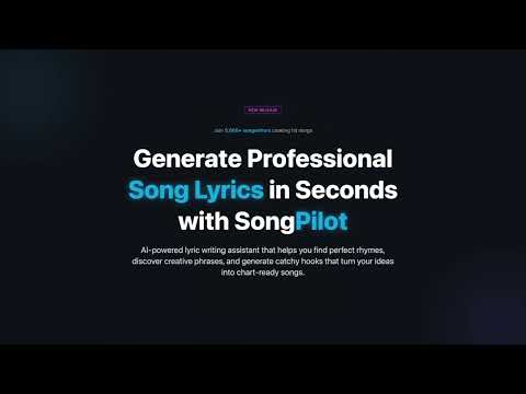 Write Pro Song Lyrics in Seconds with AI – SongPilot