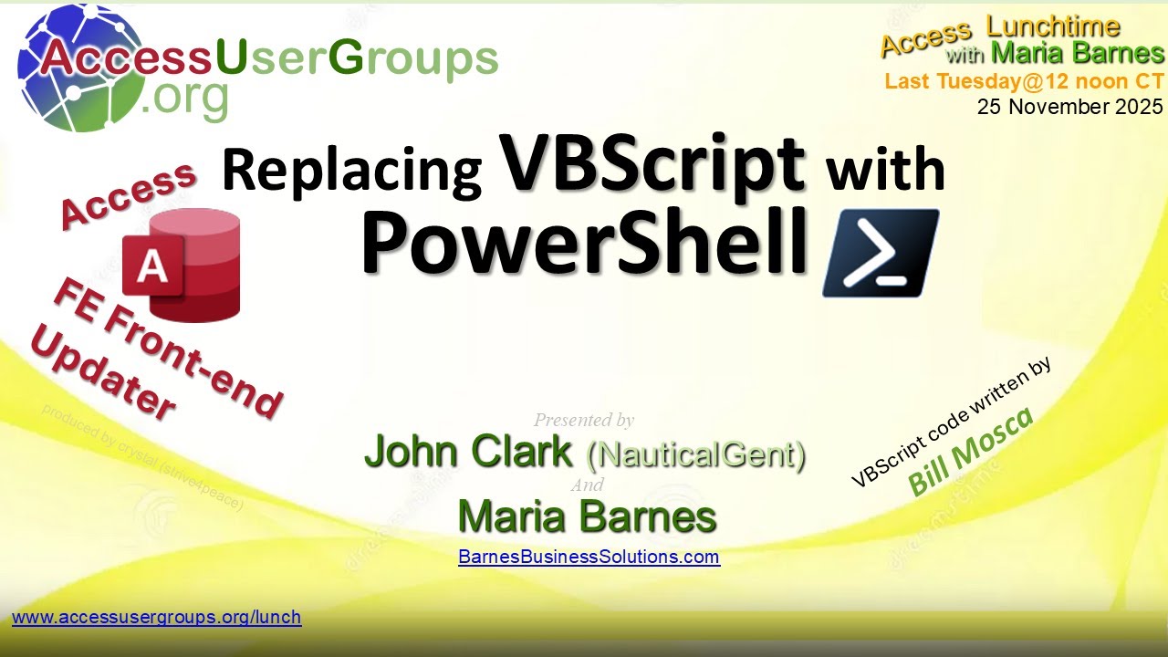 AL: Replacing VBScript with PowerShell with John Clark and Maria Barnes