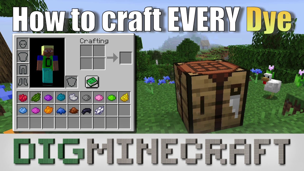 How to craft EVERY dye in Minecraft (EVERY RECIPE)