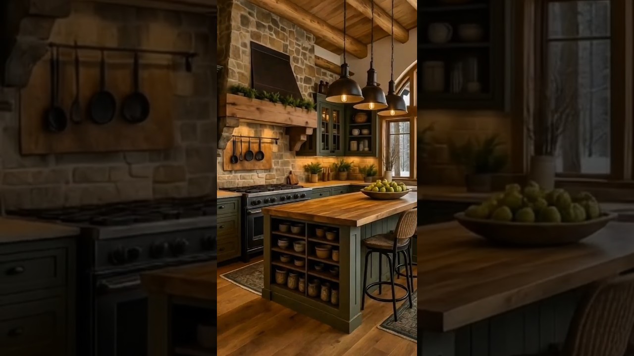 Cozy Rustic Kitchen You’ll Fall in Love With 🤎✨ #RusticKitchen #CozyHome #CabinVibes #RusticDesign