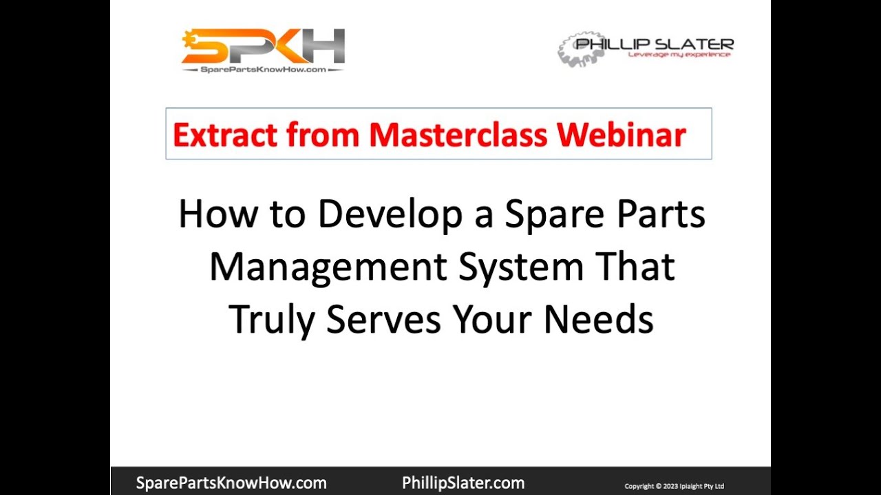 Spare Parts Management Webinar - Introduction