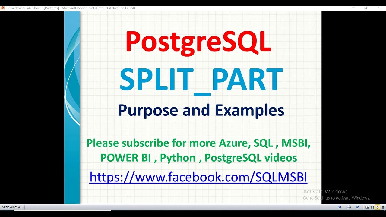 Postgresql Tutorials | Split_Part in Postgresql | postgresql string split examples