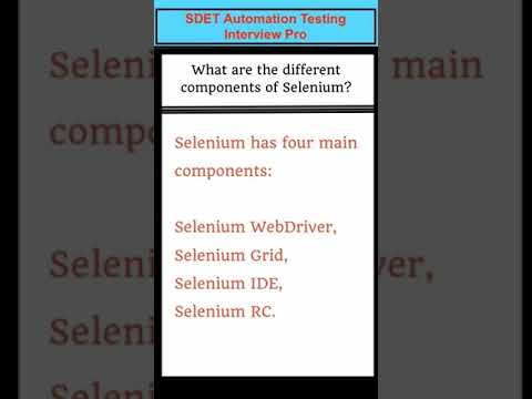 SELENIUM : What are the different Components in Selenium ? SDET Automation Testing Interview