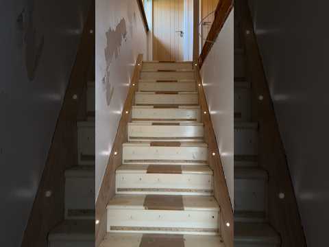 How to clad stair risers with oak finished with led spot lights 💡